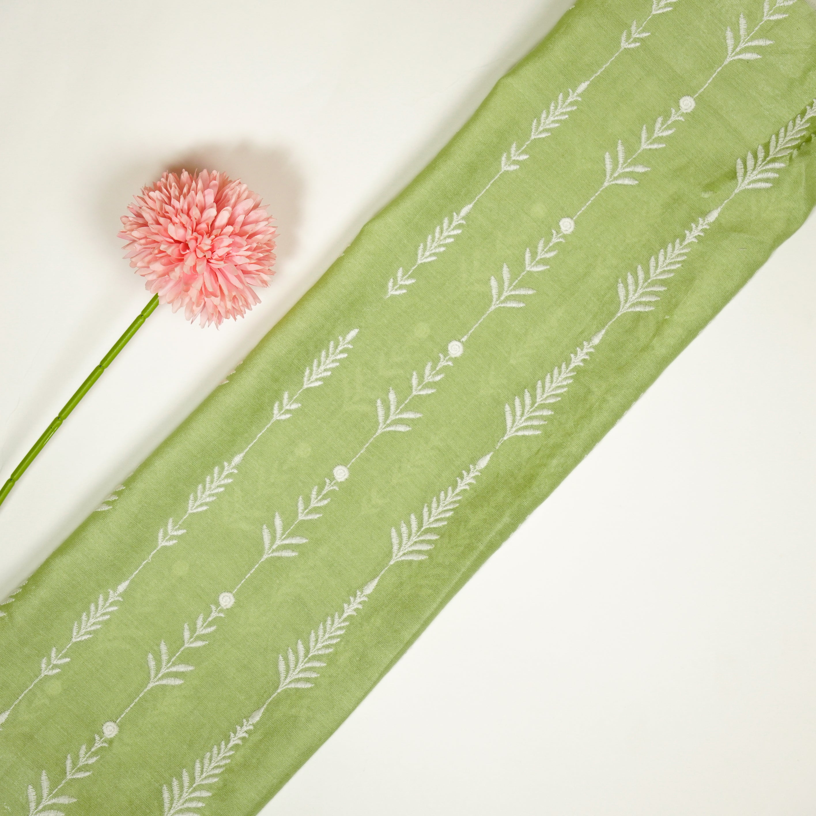 Keya Jaal on Pista Green Silk Chanderi – Zarinama